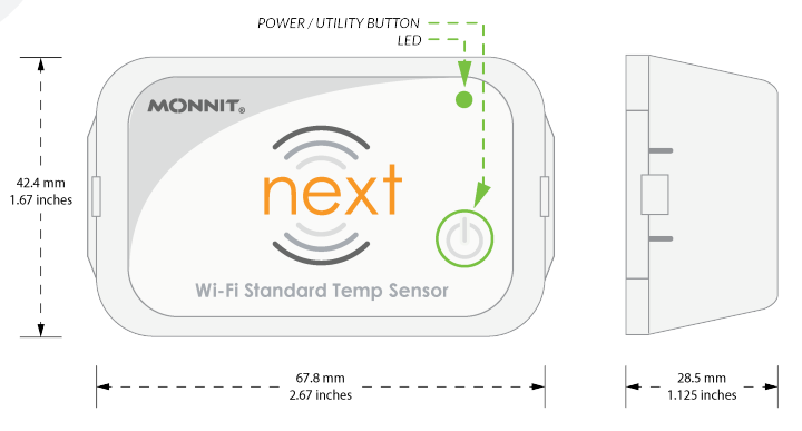 Sensor Ukur Suhu Monnit Next® Wi-Fi Low Temperature Sensor